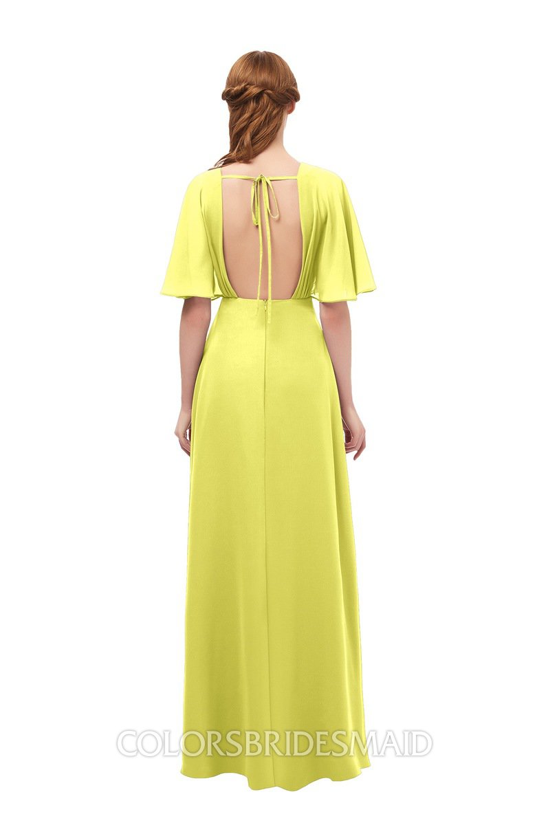 ColsBM Dusty Pale Yellow Bridesmaid Dresses - ColorsBridesmaid