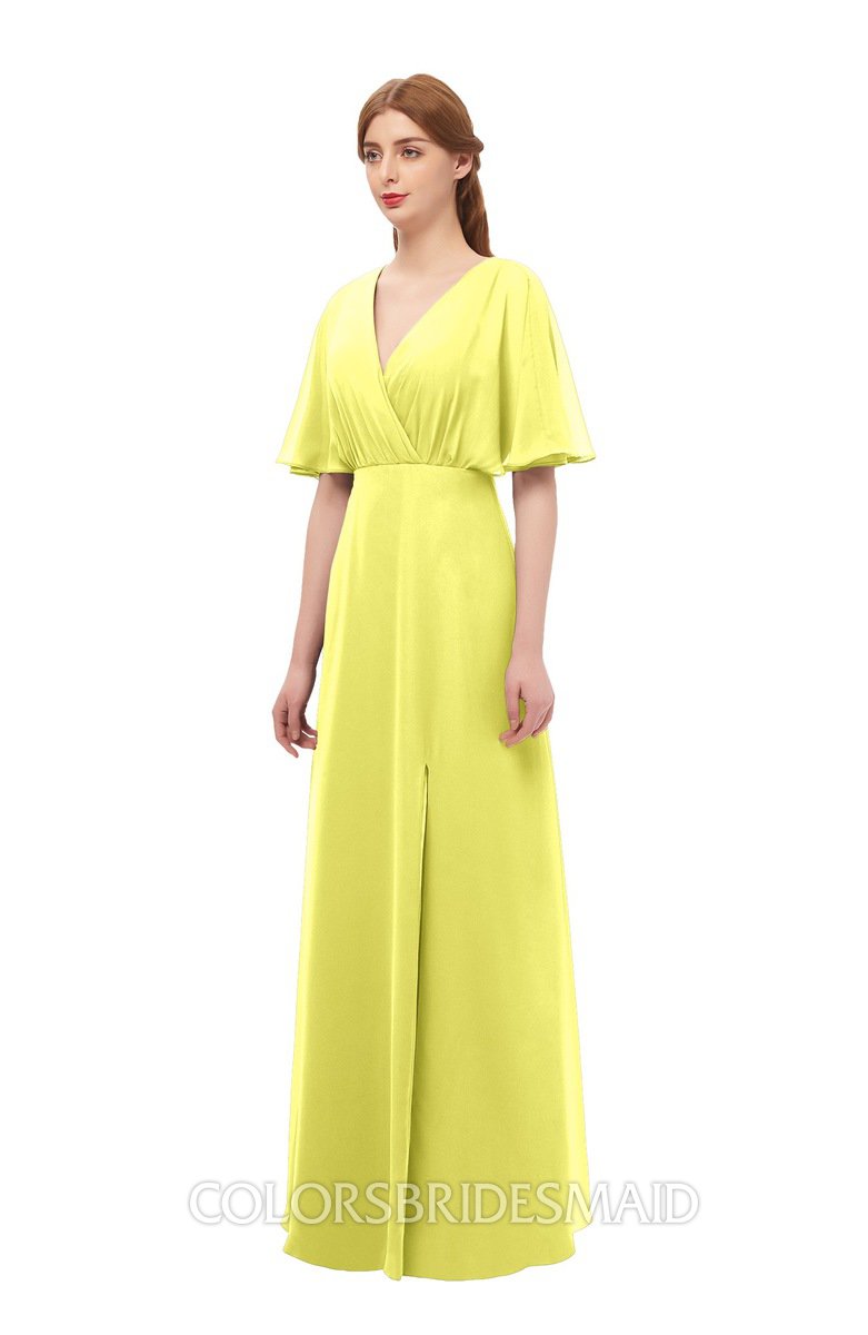 ColsBM Dusty Pale Yellow Bridesmaid Dresses - ColorsBridesmaid
