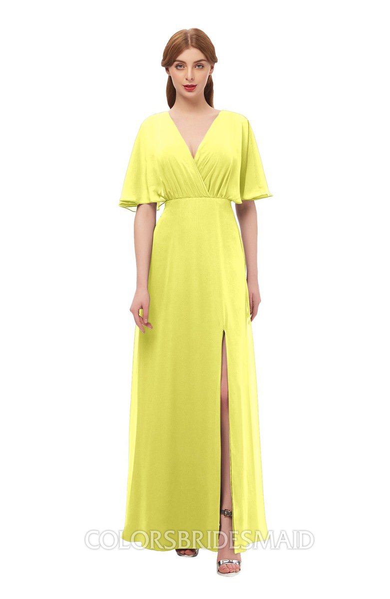ColsBM Dusty Pale Yellow Bridesmaid Dresses - ColorsBridesmaid